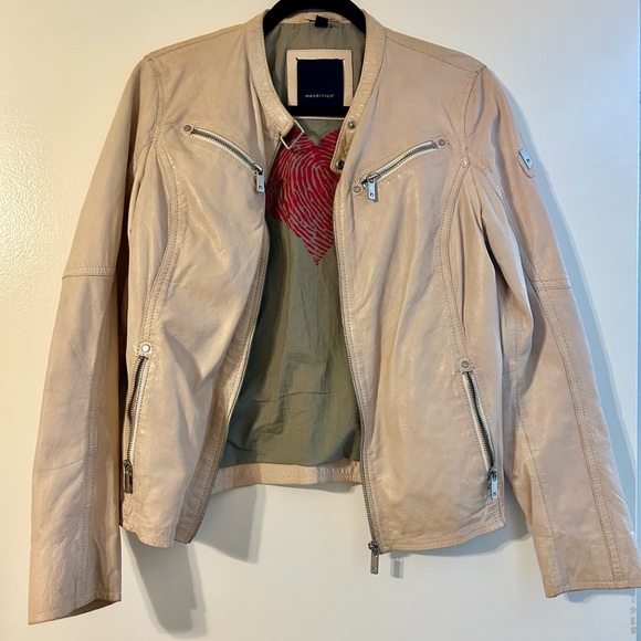 Mauritius | Jackets & Coats | Mauritius Womens Cream Leather Jacket ...